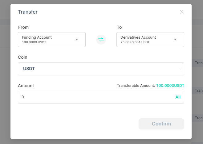 How to transfer asset to another wallet – ZOOMEX