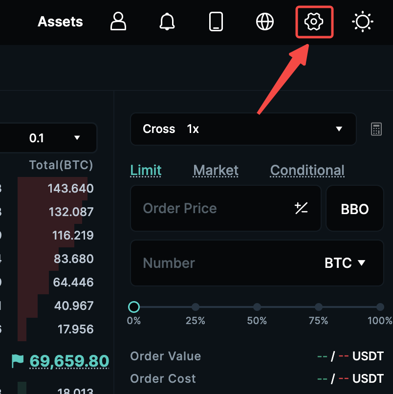 Quick trading functions – ZOOMEX